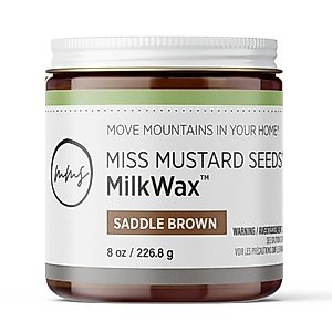 Miss Mustard Seed's MilkWax - Wax for Furniture, Wood, Cabinets, and Walls, Premium Quality, Low Odor (Saddle Brown, 8 oz)