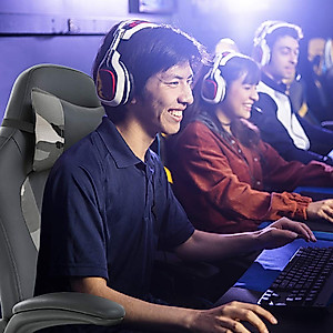 Massage Gaming Chair Ergonomic Office Chair High Back Desk Chair PU Leather Executive Chair with Lumbar Support Headrest Armrest PC Racing Computer Chair Task Rolling Swivel Chair, Camo