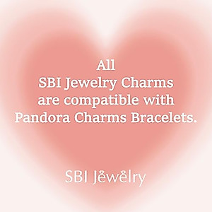 SBI Jewelry Heart Sparkling Initial F Letter Dangle Charm Compatible with Pandora Charms Bracelets Personalized Gifts