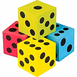 Teacher Created Resources (20810) Colorful Jumbo Dice 4-Pack