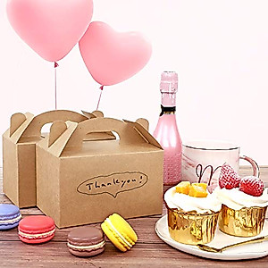 Moretoes 36 Pack Brown Goodies Boxes Dessert Boxes Treat Boxes Gable Boxes Kraft Party Favor Boxes for Keeping Candy, Popcorn,Toys,Baby Showers,Birthday Party,Wedding,6 x 3.5 x 3.5 Inches