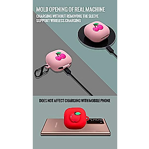 3D Fruit Headphones Case Compatible with Samsung Galaxy Buds Live(2020) Silicone Case with Lovely Accesories Kids Teens Girls Women Funny Kawaii Cover for Galaxy Buds Pro(2021) (Red Strawberry)