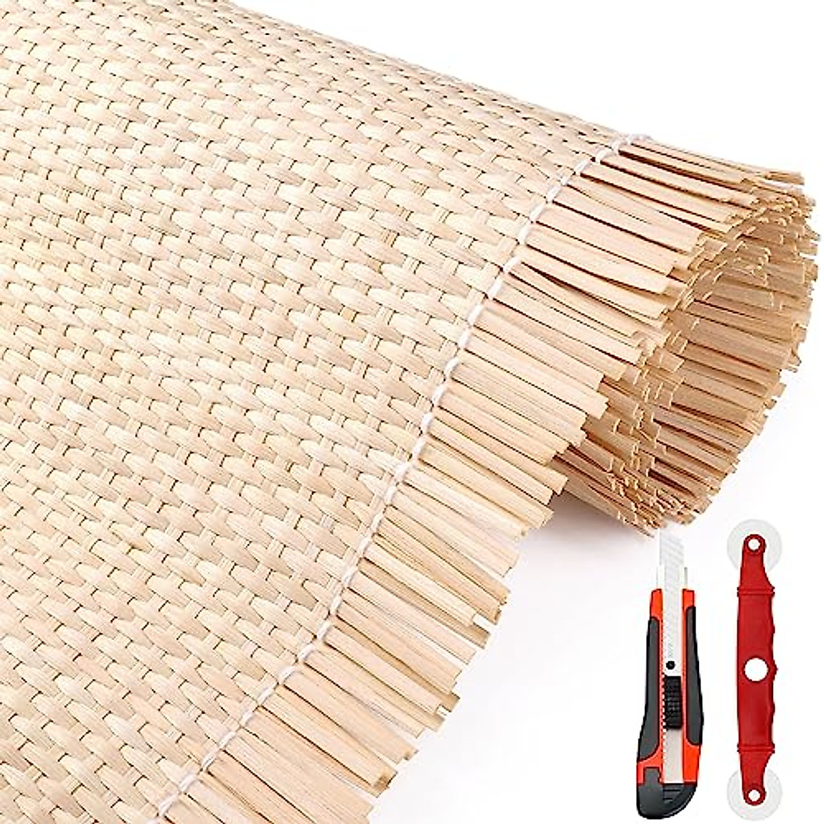 4.5"/14"/16"/18"/20"/24" Width Closed Natural Cane Webbing, Rattan Webbing for Caning Projects, Woven Cane Roll for Furniture, Chair, Cabinet, Ceiling, Basket