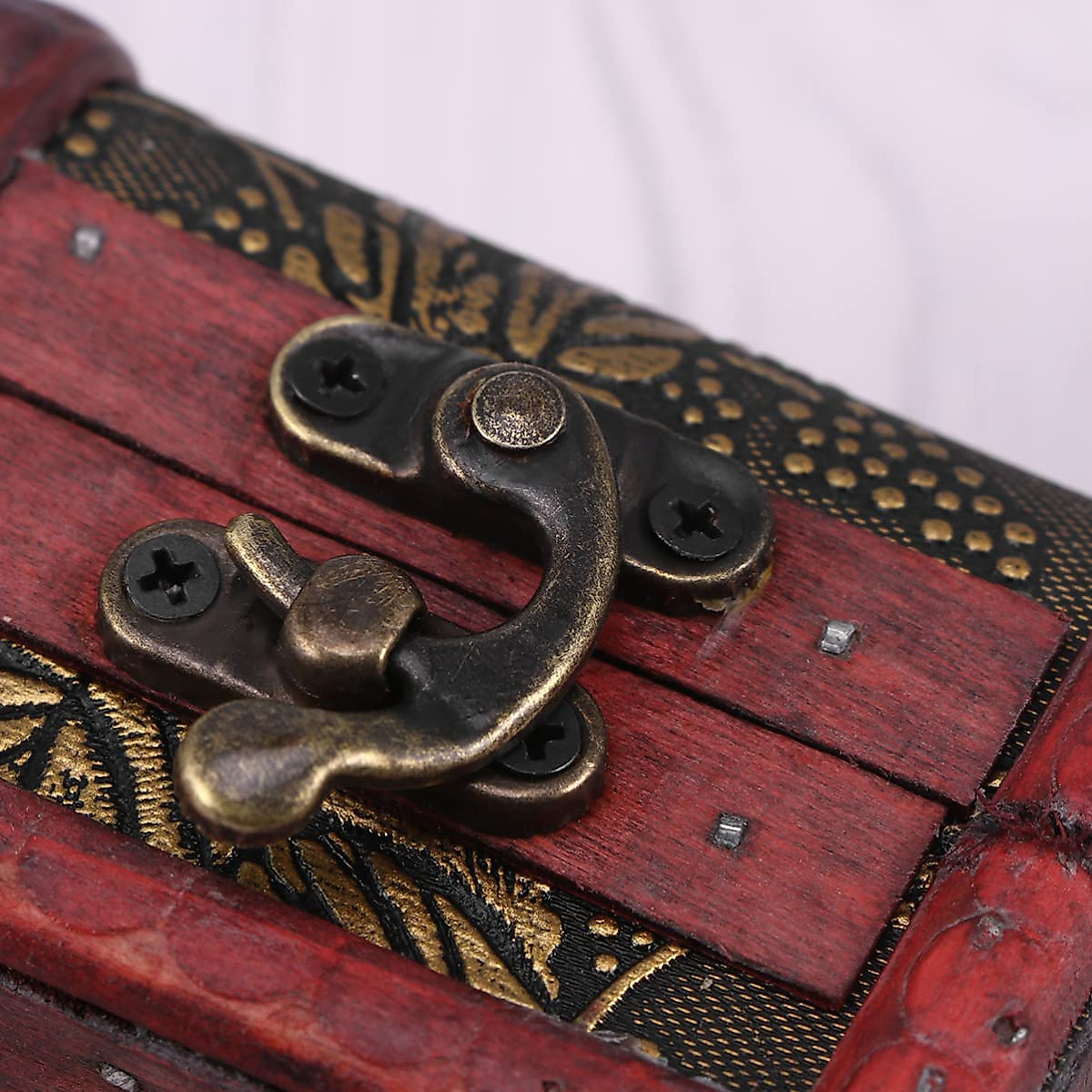 Abaodam treasure trunk large chest storage box keepsake decorative vintage suitcase antique wooden medicine trunks for pirate- Wooden Storage Box Exquisite Toy Storage Case Jewelry