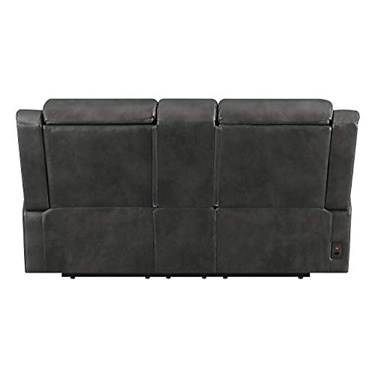 Coaster Furniture Shallowford Upholstered Reclining Power Headrest Loveseat with Console Hand Rubbed Charcoal Love Seats 609322PP