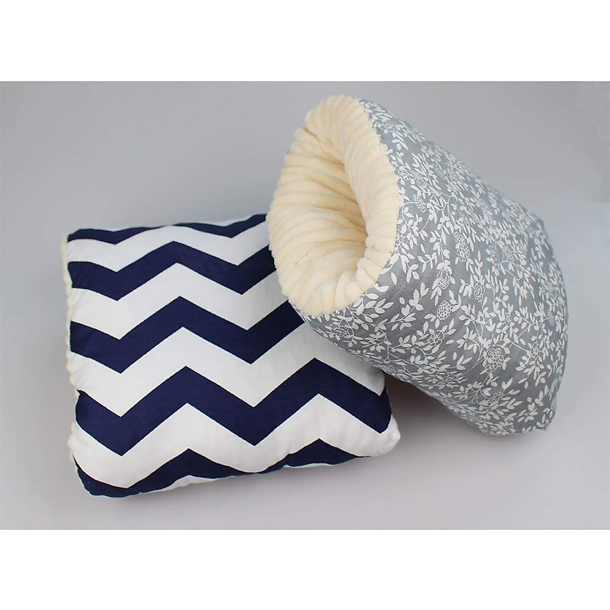 XuBa Baby Cotton Nursing Arm Pillow Breastfeeding Washable Arm Pillow Cushion Gray Small Leaves