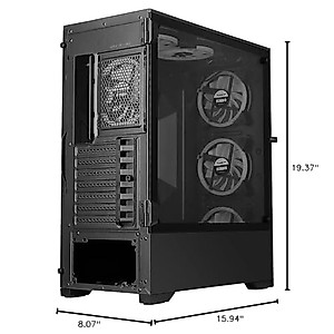 Bgears b-Voguish-RGB Gaming PC ATX case, Include: 6 x 120mm ARGB Fans, 1 x 10 Fans Controller, 1 x Remote Controller, USB3.0, Support up to EATX Motherboard, Support Graphic Card up to 380mm Long