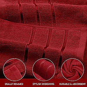 Utopia Towels - 6 Pack Viscose Hand Towels Set, (16 x 28 inches) 100% Ring Spun Cotton, Ultra Soft and Highly Absorbent 600GSM Towels for Bathroom, Gym, Shower, Hotel, and Spa (Red)
