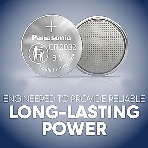 Panasonic CR2032 3.0 Volt Long Lasting Lithium Coin Cell Batteries in Child Resistant, Standards Based Packaging, 10 Pack