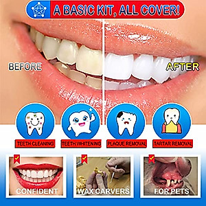 Plaque Remover for Teeth, Professional Dental Hygiene Cleaning Kit, Stainless Steel Tooth Scraper Plaque Tartar Cleaner, Dental Pick Scaler Oral Care Tools Set - with Case