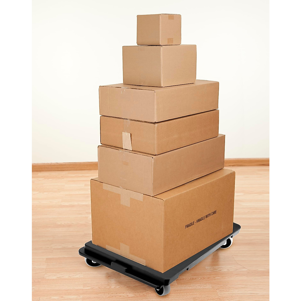 QWORK Furniture Moving Dolly with Wheels, 2 Pack Moving Rollers Leg Dollies, Portable Furniture Movers, 440 Lbs Capacity Small Flat Dolly