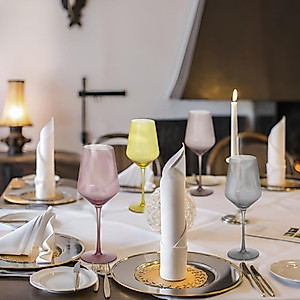 Mongshin 16 oz Premium Multi-Color Stemmed Wine Glasses -Colored Wine Glasses Gift for Wedding, Mothers -Luxury,Durable,Colourful Glasses Collection(set of 4)