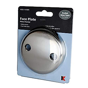 Plumb Pak K826-11DSBN Universal Bathtub Drain Two Hole Overflow Face Plate with Screws, Pack of 1, Brushed Nickel