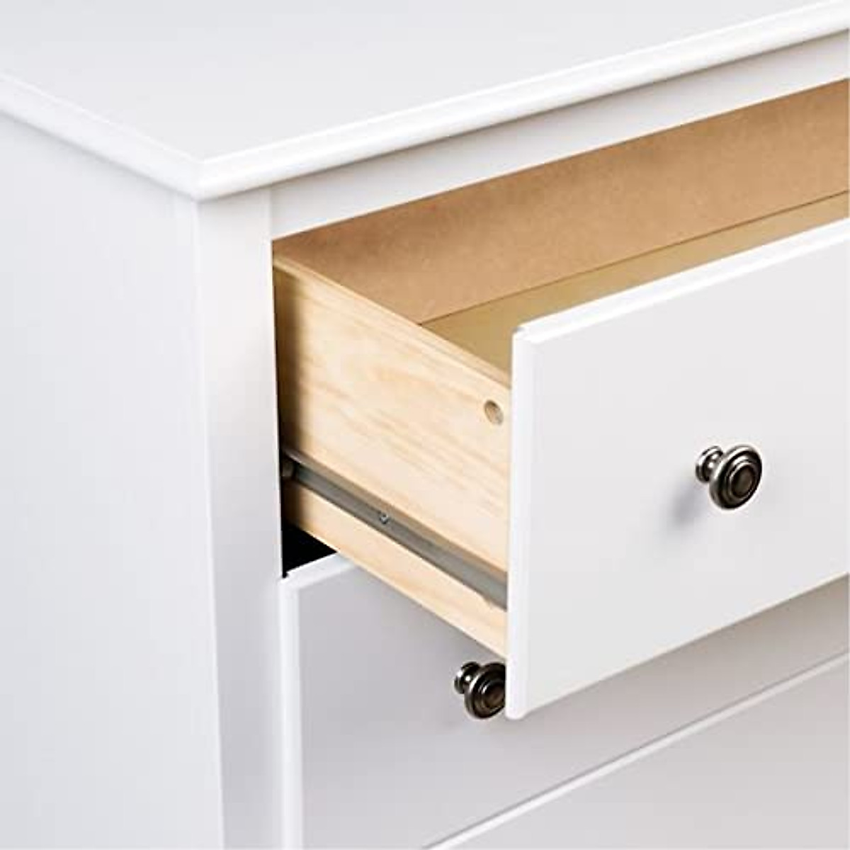Sonoma 6 Drawer Double Dresser for Bedroom, White & Sonoma Nightstand with Open Shelf, White