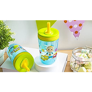 Zak Designs 15oz Cocomelon Kelso Tumbler Set, Leak-Proof Screw-On Lid with Straw Made of Durable Plastic and Silicone, Perfect Bundle for Kids, 1 Count (Pack of 1)