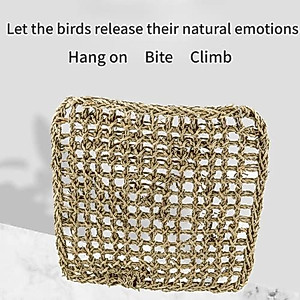 Bird Foraging Wall Toy Parrot Chewing Hanging Hook Toys Woven Climbing Hammock Mat Bird Climbing Net Climbing Cotton Rope Net Hanging Bird Climbing Rope (Large)