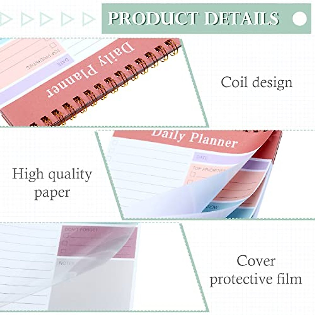 Hotop 6 Pack To Do List Notepad Daily Planner Notepad to Do Notebook Daily To Do List Notebook Daily To Do Notepads for Adults and Kids Classroom Office, 30 Sheets/ Pack (Mixed Colors, Fresh Style)