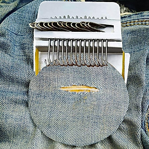 quirzx Darning Loom Speedweve Type Weave Tool, 14 Hooks Convenient Small Weaving Loom Kit for Beginners Quickly Mending Jeans, Repair Holes, DIY Beautiful Weaving Arts on Clothes Socks