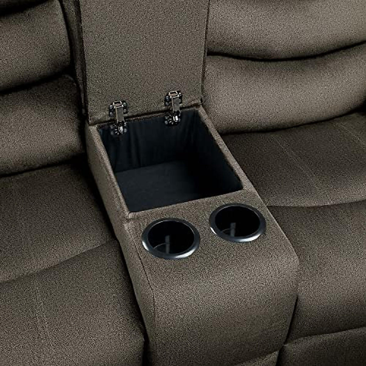 Lexicon Mabel Wall-Hugger Manual Double Reclining Loveseat, Brown