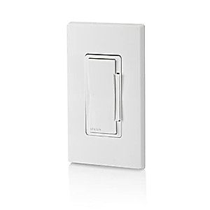 Leviton DN6HD-2RW Decora Smart No-Neutral 600W Dimmer, Requires MLWSB Wi-Fi Bridge to Work with My Leviton, Alexa, Hey Google, HomeKit/Siri, White