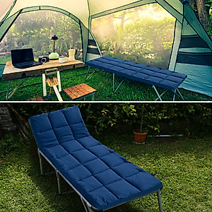 Cot Mattress Topper (Improved Thickness), Quilted Cot Pads for Camping 2 Pack, Soft Comfortable Sleeping Cot Mattress Pad Only, Camping Mattress Pad 75"x30" for Camp Cot/Rv Bunk/Narrow Twin Beds, Navy