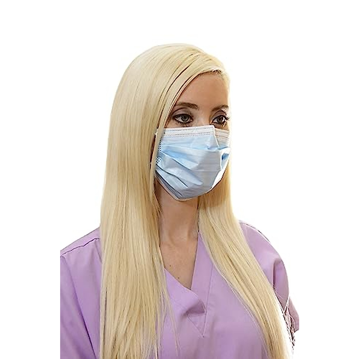 R2960SA Cranberry Repel Series R2960 4-Ply Earloop Face Mask, Sapphire (Pack of 50)