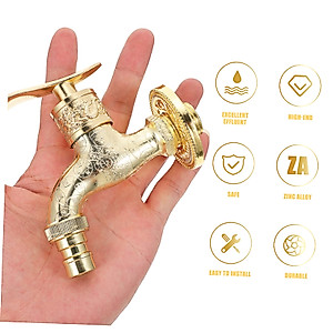 Veemoon 1pc Antique Faucet Bath Basin Mixer Tap Kitchen Tap Kitchen Sink Retro Water Faucet Wall Mounted Bathroom Faucet Antique Bathroom Faucet Zinc Alloy Household Single Cold Spout