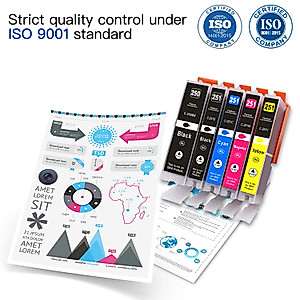 Arthur Imaging Compatible Ink Cartridge Replacement for Canon Pgi-250Xl CLI-251XL for Use with Pixma MX922 MG5520 (6 Large Black, 4 Small Black, 4 Cyan, 4 Yellow, 4 Magenta, 22-Pack)