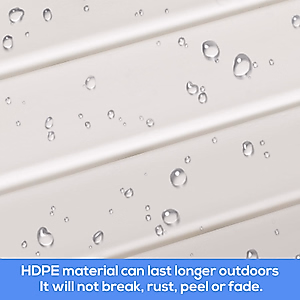 nalone Outdoor Bench, HDPE All Weather Patio Bench Load up to 800 Lbs, 2-Person Garden Bench Rot-Proof Fade Proof for Patio, Porch, and Park (White)