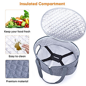 BAGSPRITE Slow Cooker Carrying Case Compatible with 6-8 Quart Crockpot Carrier for Hot Food and Hamlton Beach Slow Cooker Tote with Lid Fastener for Crock-pot Dust Cover Applicances