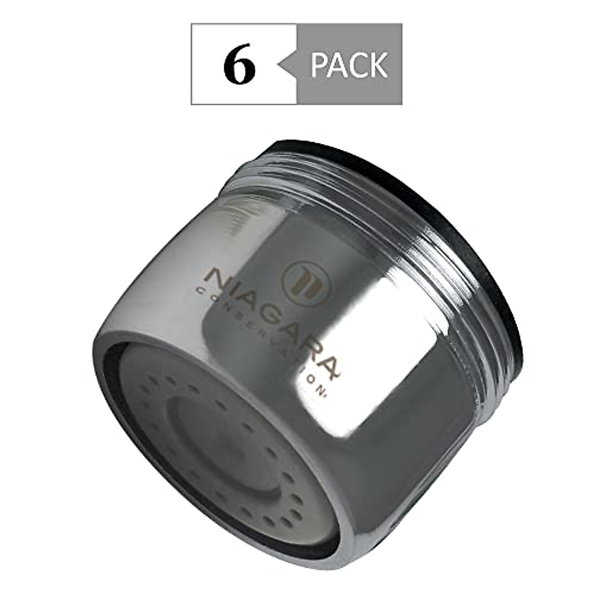 Niagara Conservation N3205N-PC-TU 1-Spray 0.5 GPM .94-in. Pressure-Compensating Needle-Spray Faucet Aerator Chrome, 6-Pack | Bathroom Sink and Kitchen Sink Aerator for Home Improvement