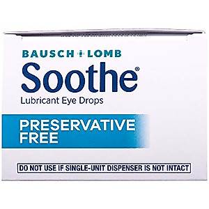 Bausch + Lomb Soothe Preservative-Free Lubricant Eye Drops, Box of 28 Single Use Dispensers