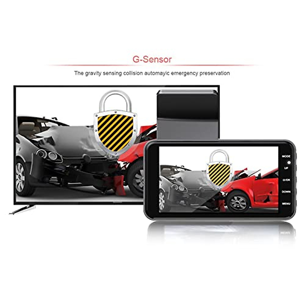 Vehicle Dashcam, Dashcam for Cars, 4K H D 1080P Built in G Sensor Dashcam Front and Rear, IPS GPS Display Car Video Cam Recorder, Night Vision Dashboard Parking Car Camera for Trucks SUVs