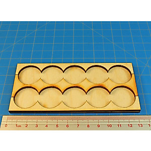 LITKO 5x2 Round Base Formation Rank Tray, 3mm Plywood, 133mm x 62mm