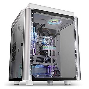 Thermaltake Level 20 HT Snow Edition 4 Tempered Glass Type-C Fully Modular E-ATX Full Tower Computer Chassis with 2 140mm Top Fan Pre-Installed CA-1P6-00F6WN-00