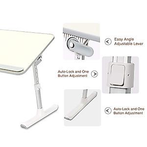 IBAMA Bed Tray Portable Laptop Stand Table Lap Desk 24 x 13 inches Adjustable Folding Table for Gaming and Working in Bed, Sofa and Couch (Larger Size)