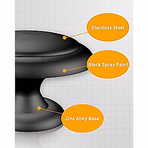 MoHern Black Cabinet Knobs, Dresser Knobs 20 Pack, 1-1/5 inch Matte Kitchen Knobs for Cabinet, Bathroom Cabinet Hardware, Drawer Pulls and Knobs…