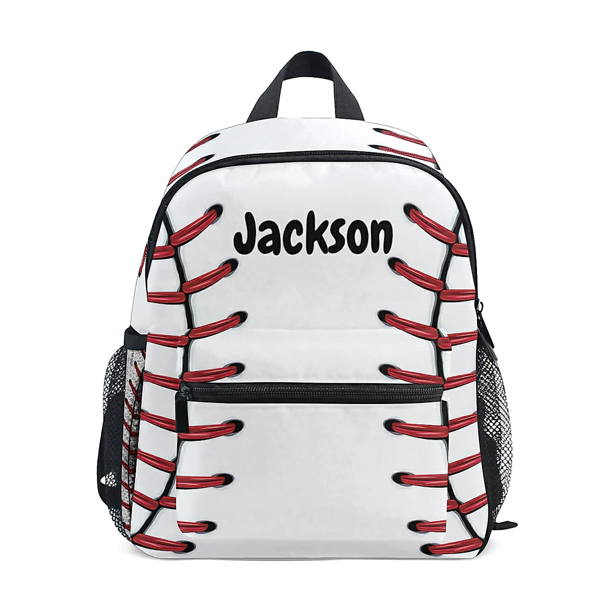 Sinestour Custom Baseball Kid's Backpack Personalized Backpack with Name/Text Preschool Backpack for Boys Customizable Toddler Backpack for Girls with Chest Strap