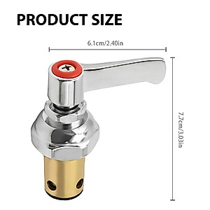 Anxingo 002714-40 Handle Stem Assembly, Replacement for T&S Faucets, Red Hot Side Spindle Assembly Valve Replacement Part