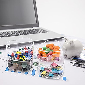 Dayaanee Clear Acrylic Plastic Heart-shaped Acrylic Box with Lid 2 Pack Small 3.3x2.9x1.6Inch/85X75X40mm Storage Boxes Cube Organizer Containers for Candy Pill and Tiny Jewelry