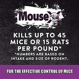 MouseX Bait Pellets, All-Natural Poison Free Humane Rat and Mouse Rodenticide Pellets, 1 lb. Bag - EcoClear Products