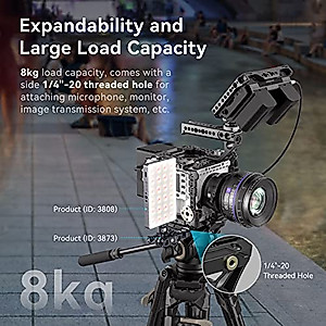 SmallRig Fluid Video Head with Quick Release Plate, Universal Bubble Level Tripod Fluid Head for Mirrorless, Video Cameras and DSLRs, Compatible with Gimbal Plate for DJI RS Series, DH-01-3985