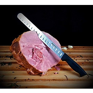 Ergo Chef Prodigy Series Cutlery 12-Inch Slicer Brisket slicing knife Turkey Carving Knife with Hollow Grounds and Edge Guard