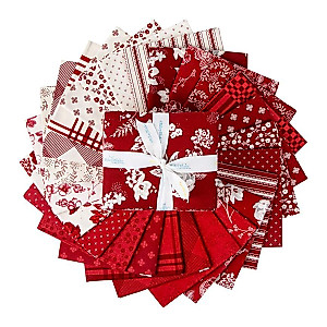 Generic Riley Blake Heirloom Red by My Mind's Eye, Premium Quilting Fabric, Perfect for Quilting, Crafting, Sewing Projects and More… (Heirloom Red Fat Quarter Bundle)