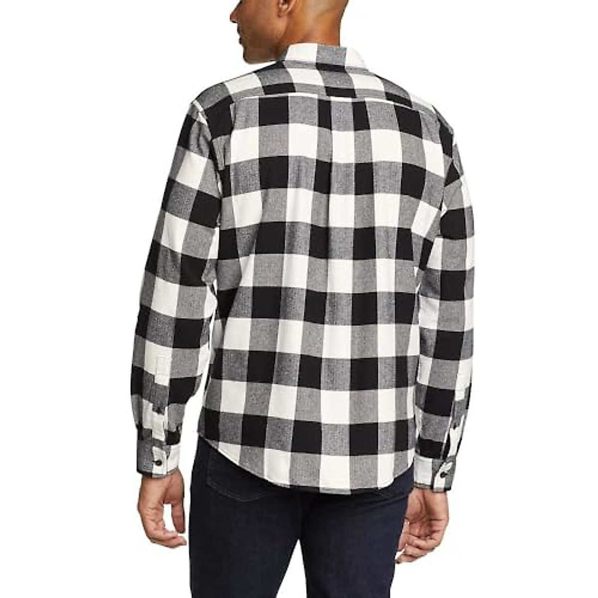 Eddie Bauer Men's Eddie's Field Flannel - Pattern, Black, Large