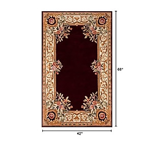 Momeni Harmony India Wool Hand Tufted Traditional Burgundy Area Rug 3'6"" X 5'6""" (HARM2HAI-7BUR3656)