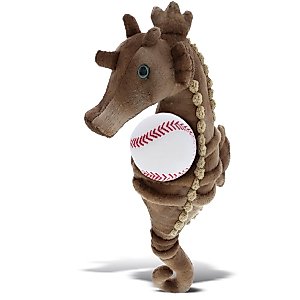 DolliBu Seahorse Stuffed Animal with Baseball Plush - Soft Huggable Seahorse, Adorable Playtime Seahorse Plush Toy, Cute Ocean Life Gift for Kids and Adults - 12 Inches