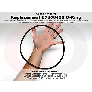 Captain O-Ring – Replacement 87300400 O-Ring Compatible with Pentair Clean & Clear, Predator, EasyClean and Warrior Filter Tank Body (2 Pack)