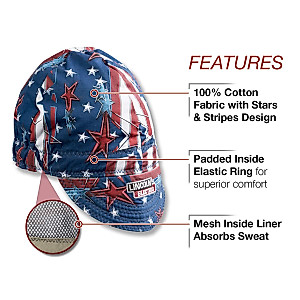 Lincoln Electric unisex adult Flat Lincoln Electric Welding Cap Mesh Inside Liner All American Print K3203 ALL, Graphic, One Size US
