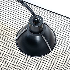 Protover Reptile Lamp Fixture 4 Inches Cap Lamp Fixure, Wider Irradation Range with Hanging Hook & Spring Clip, Halogen Mini Dome Lamp for Reptiles Terrarium and Aquarium